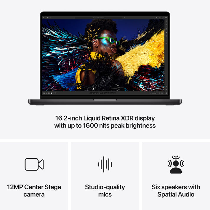 MacBook Pro de 16 polegadas: Processador M4 Max da Apple com CPU 14‑co – GMS Store